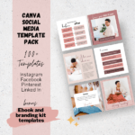 Pink Rose Canva Template Bundle - Girl in Motion