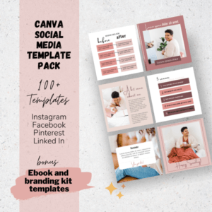 Pink Rose Canva Template Bundle - Girl in Motion