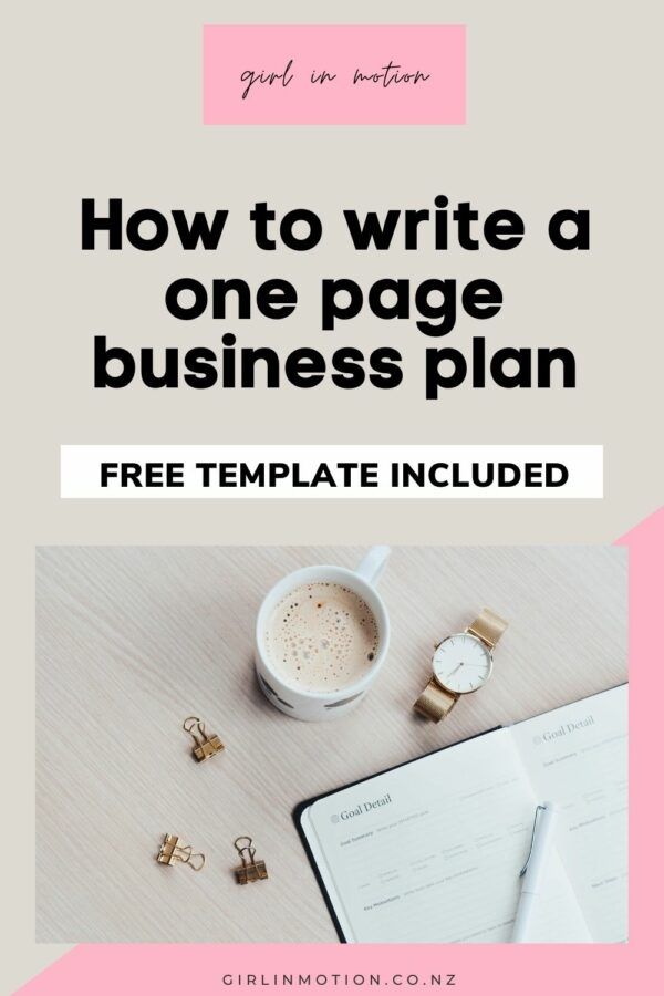 How to Write a One Page Business Plan - Girl in Motion